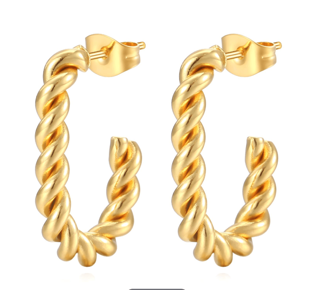 Waterproof Rope Hoop Earrings